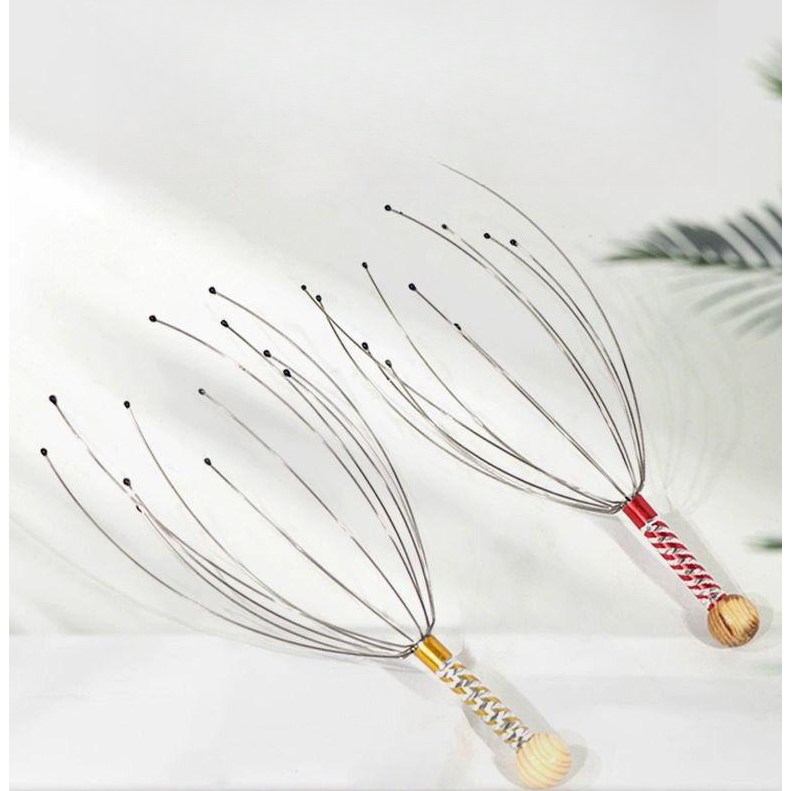 头部按摩器八爪鱼挠头神器手动抓头皮非灵魂抽取提取器头顶抓痒爪