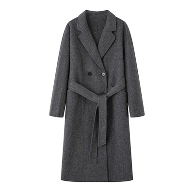 冬新款复古双面毛呢外套