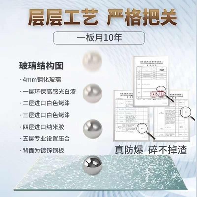 美斯特磁c性钢化玻璃白板写字板 办公会议黑板墙贴挂式 儿童家用