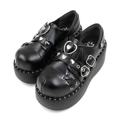 朋克单鞋女玛丽珍鞋Punk women Mary Jane shoes platform shoes