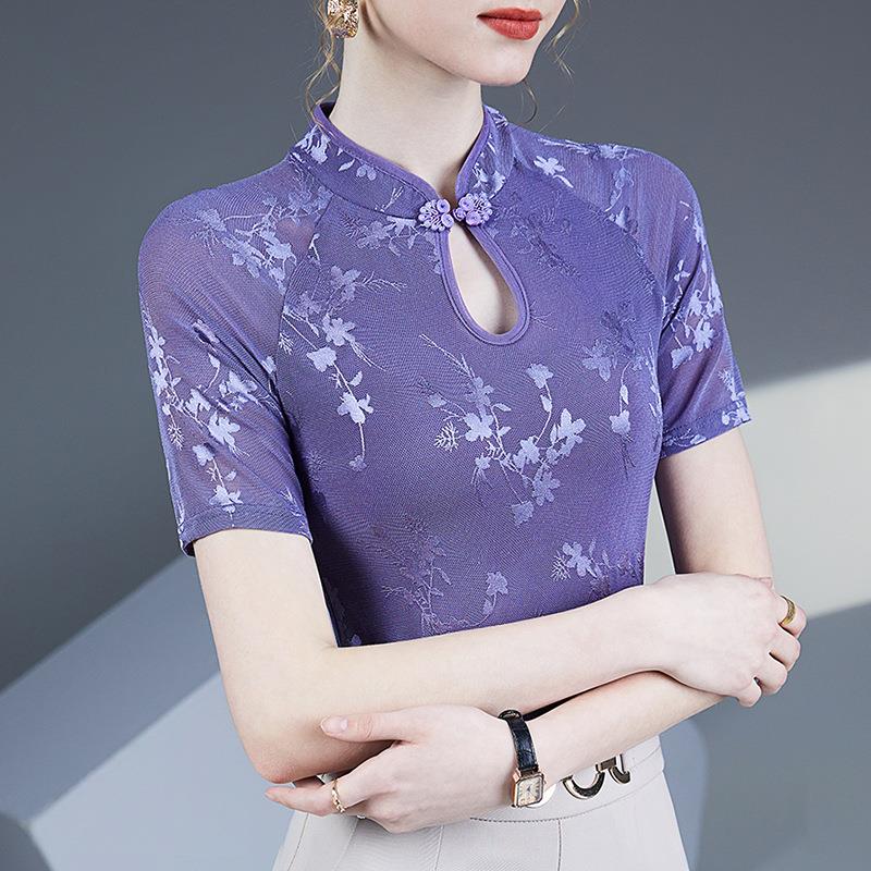 拉丁舞上衣练功服新款女成人国标摩登华尔兹广场舞蹈服设计感时髦
