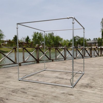 镀锌管晾衣架落h地室外四方架家用简易阳台晒被子架加厚楼顶晒衣