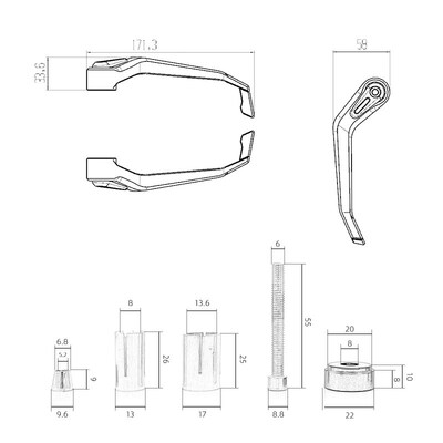 适用铃木GSX8S GSX8R sV-Strom650/800/1050改装牛角护弓 刹车护