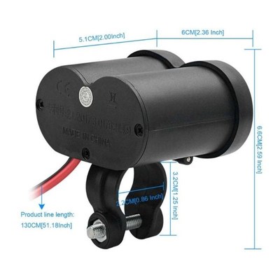 12V Motorcycle Handlebar USB ChargFer Waterproof Cigaret-te