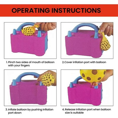 Balloon Air Pump Inflator Dual BNozzle Air Blower Balloon In