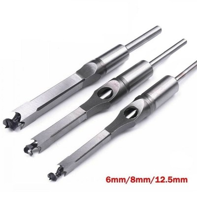 3Pcs 6mm/8mhm/12.5mm Square Hole Saws Auger Drill Bit Set Mo