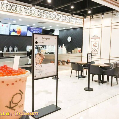 KOI加盟店koi打卡拍摄珍珠奶茶杯模型树脂雕O塑饮品门店茶文化主