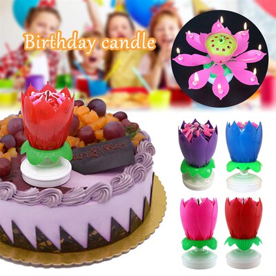 极速Fashion Birthday Cake Music Candles LotOus Flower Festiv