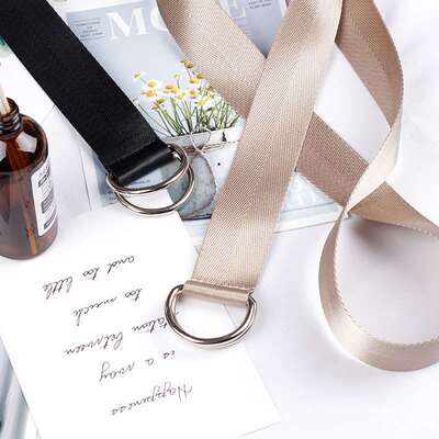 极速Summer canvas nylon webbing womens belt fashionX double
