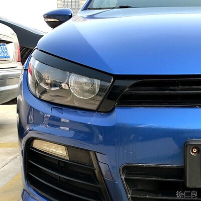 适用大众尚酷 Scirocco z08-17款前大灯灯眉外饰车贴改装