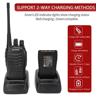 新品1/ 2PCS Baofeng BF-888S Walkie Talkie 888s UHF W5W 400-4