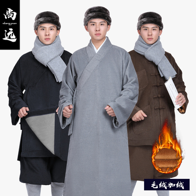 速发冬季双层毛绒僧服长褂短褂大汉褂套装暖季保冬僧侣服僧衣
