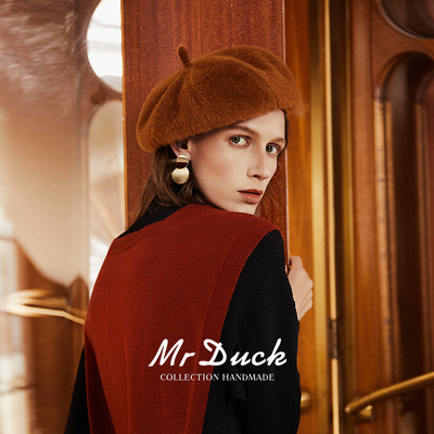 日常休闲mrduck贝雷帽羊驼毛