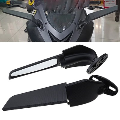 适用雅马哈摩托车 NMAX R15 V3 R25 R6 R1改装U大镜面定风翼后视