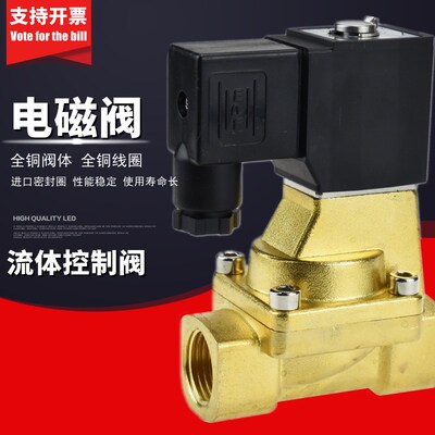 直动式流体控制阀2W030-08电磁阀 2W150-15水阀气阀 AC220V DC24V