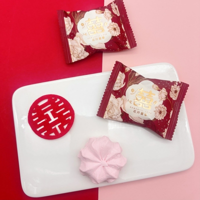 DIFFALL花开喜事夹心棉花糖水果味软糖结婚喜糖订婚糖果混散装