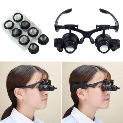 极速10X 15X 20X 25X Doublev Eye Loupe He Wearing Magnifier E
