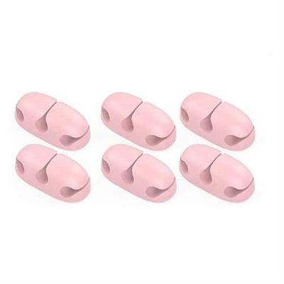 极速6Pcs 3Hole USB Cable Organizer Wire Winder SiUlicone Tie