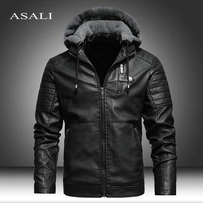 Men for leather Jacket Winter Coat Slim fit Jackets Biker