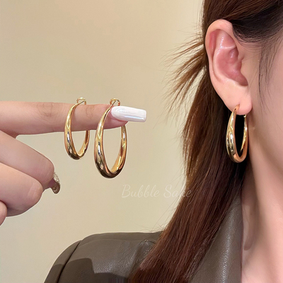 经典实搭气质金色大圈圈耳环