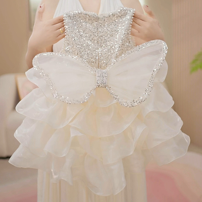 【SY】【送翅膀】女童新款亮片蛋糕裙夏季公主裙蓬蓬礼服裙HCF179