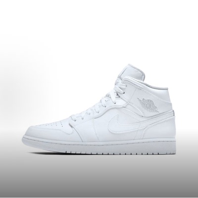 nike 耐克JordanAirJordan1中帮篮球鞋男款纯白[wf]554724-104