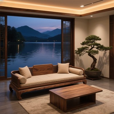 高端真皮黑胡桃白蜡木沙发设计师宋氏美学酒店民宿办公室接待家具