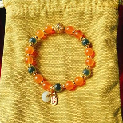 雍和门手串琉璃北京香灰瓷金箔半糖链孙阳同款玛瑙转运法物流通处