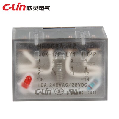 欣灵中间继电器HHC68A-4Z HH64P LY4N-JQX-13F带灯AC220VDC24V12V