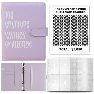 跨境100Envelope savings Challenge情侣百日存钱挑战活页笔记本