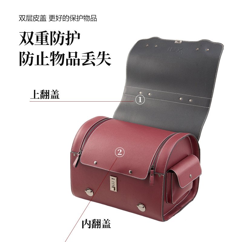 IBX摩托车包摩托车尾包复古皮尾箱大尾包大容量通用电动车后备箱