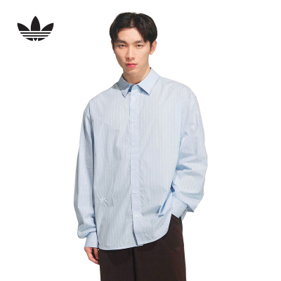adidas阿迪达斯三叶草静奢甄选系列纯棉宽松男女长袖衬衫 KS2909