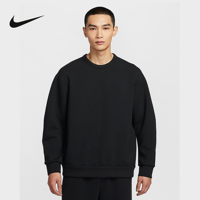 Nike耐克24.7 DRI-FIT男子针织上衣秋新款纯色圆领卫衣HQ6965-010