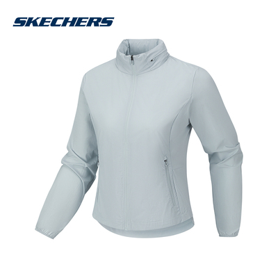 Skechers斯凯奇2026夏女轻薄透气休闲运动连帽梭织外套 P226W093
