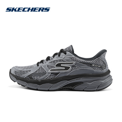 Skechers斯凯奇男鞋银翼鞋闪穿鞋透气网面缓震跑步鞋 221103/CCBK
