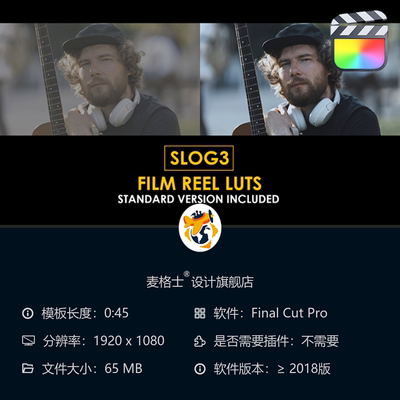 Slog3电影胶片专业调色LUT预设包 兼容FCPX达芬奇影视级色彩方案