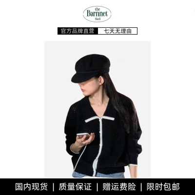 【现货】theBarnnet shell羊毛翻领设计感毛衣开衫女设计感针织衫