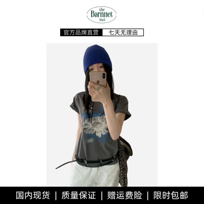 【现货】theBarnnet shell韩国东大门休闲印花字母圆领短袖T恤