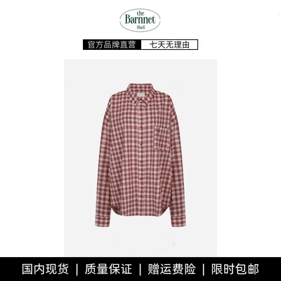 【现货】theBarnnet shell中村一叶同款格纹衬衫韩系大版长袖衬衣