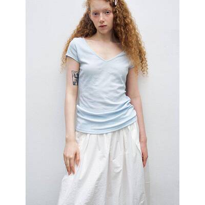MELISSA SLEEVE DOUBLE LAYERED BASIC SHORT TOP