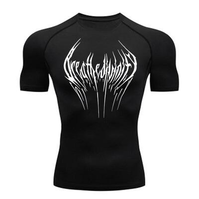 Men Compression Neck Sleeve Shirt Agility Text Bull Horn