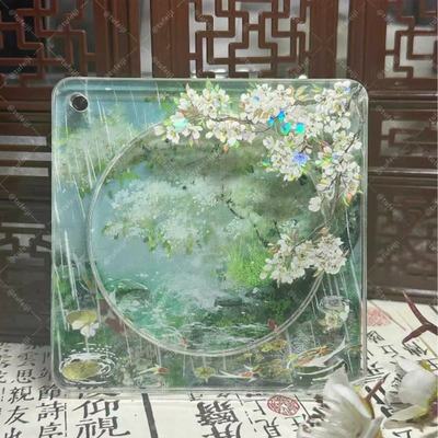 谷美春来时雪景吧唧砖古风亚克力吧唧展示ins桌面收纳砖摆件装饰