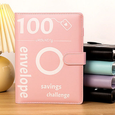 情侣100天存钱挑战活页储蓄手账本100 Envelope Challenge Binder