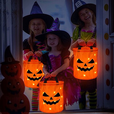 Halloween Glowing Candy Bag Pumpkin Bags Trick Or Treat Bags