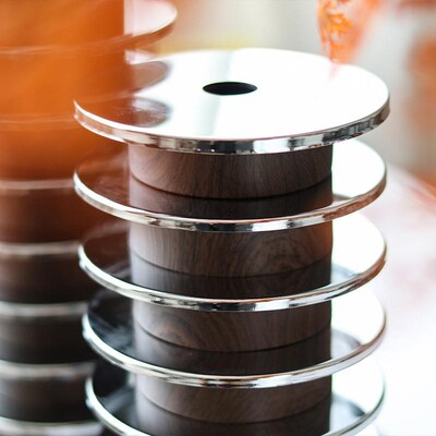 现代简约轻奢层叠金属关木纹烛Z09357-9台桌摆件家居客.展厅面厅