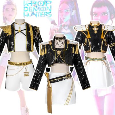 猎魔女团cos服鲁米佐伊米拉GoLden黑金打歌服成人儿童舞台表演服