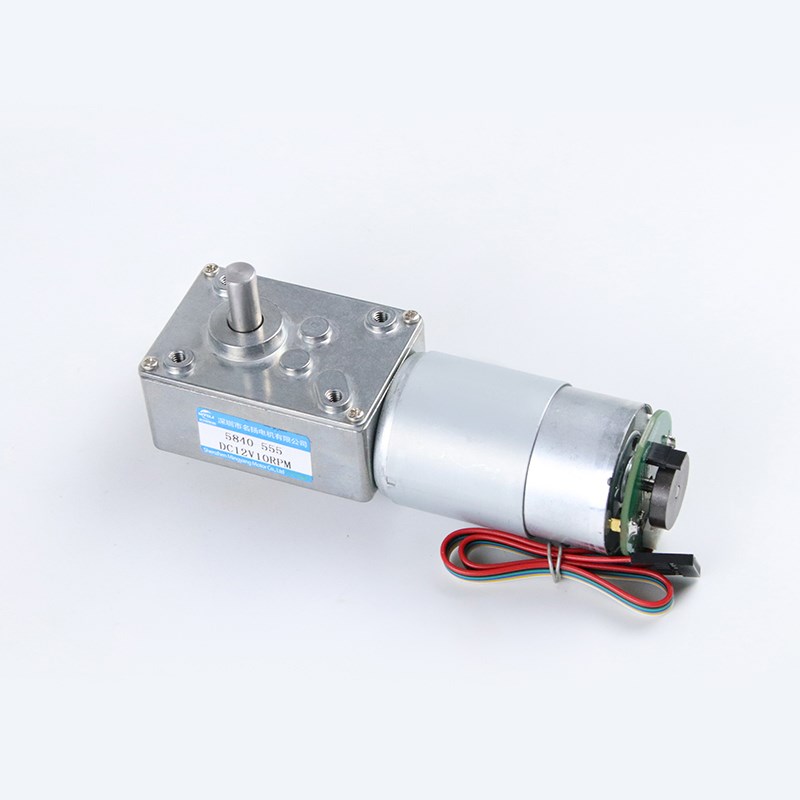 名扬电机5840-555带编码器蜗轮蜗杆微型24v直流减速电机12v小马达