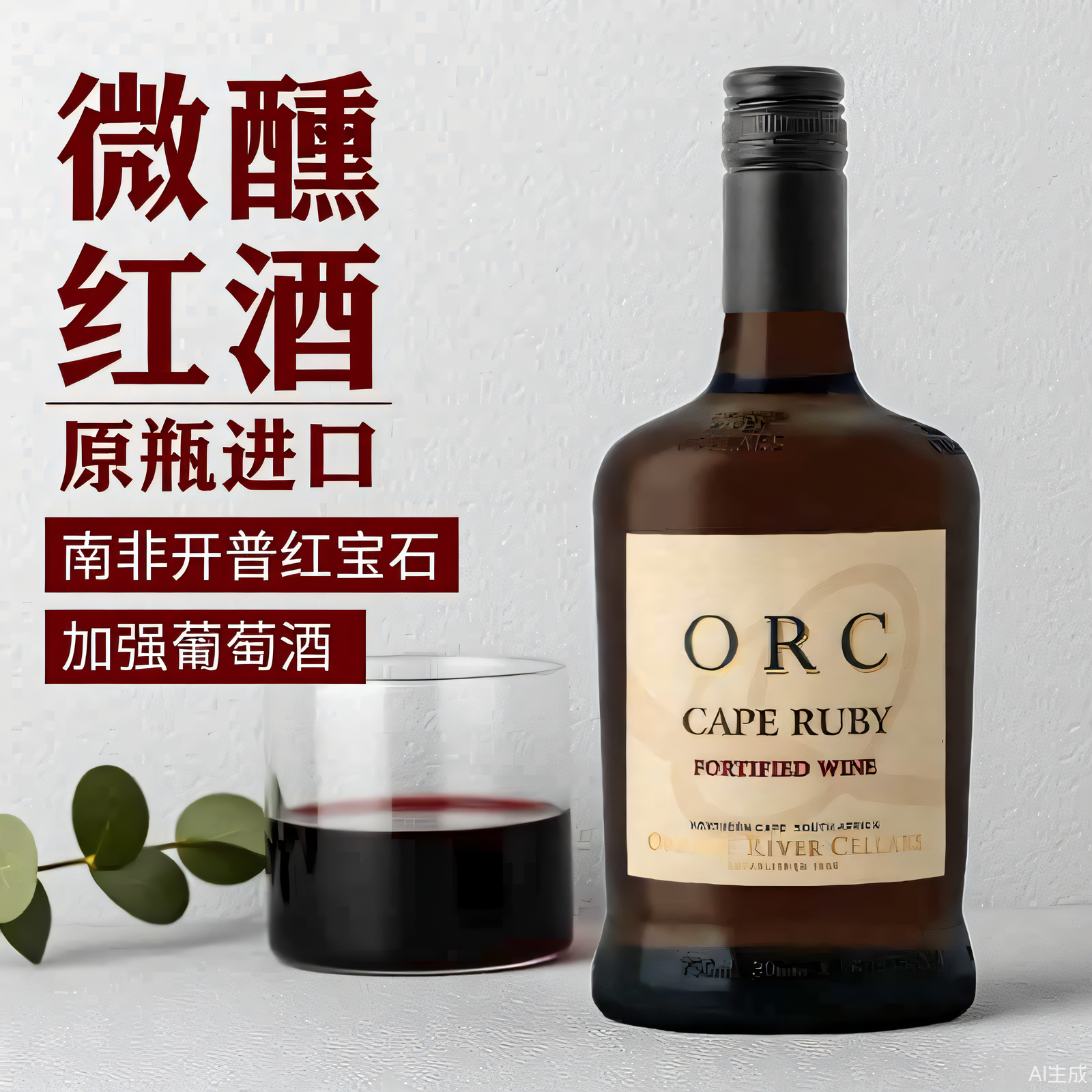 微醺睡前晚安甜红酒南非开普红宝石利口酒加强型葡萄酒波特高度酒