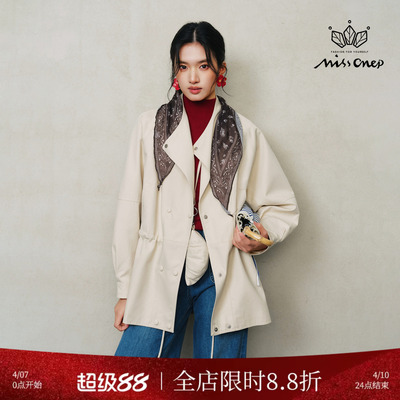 极简双排扣大口袋收腰工装风外套