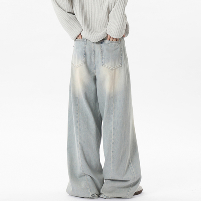 ZSEE美式复古水洗牛仔裤